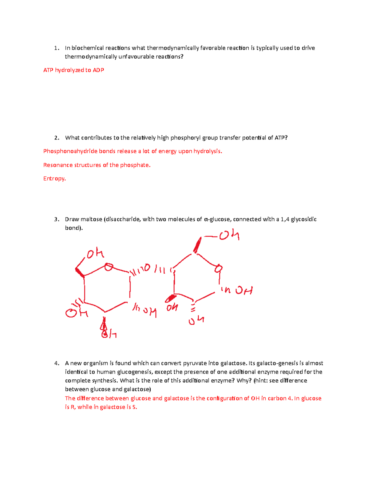 Activity 5 answers - In biochemical reactions what thermodynamically ...