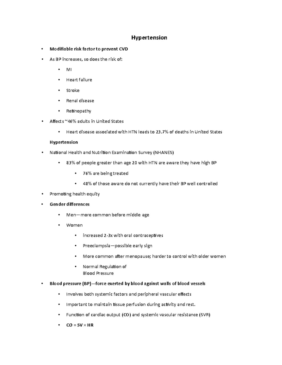 Ch 32 hypertension - PowerPoints - Hypertension Modifiable risk factor ...