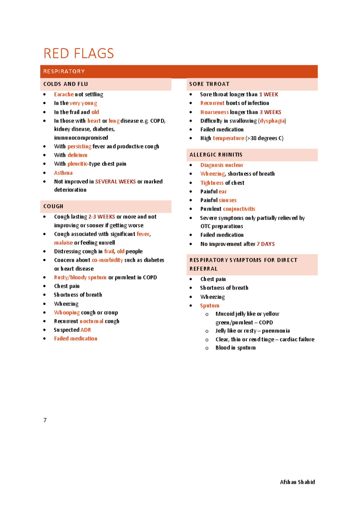 Red flags (1)[9112] - Summary Pharmacy Centered Care - RED FLAGS ...