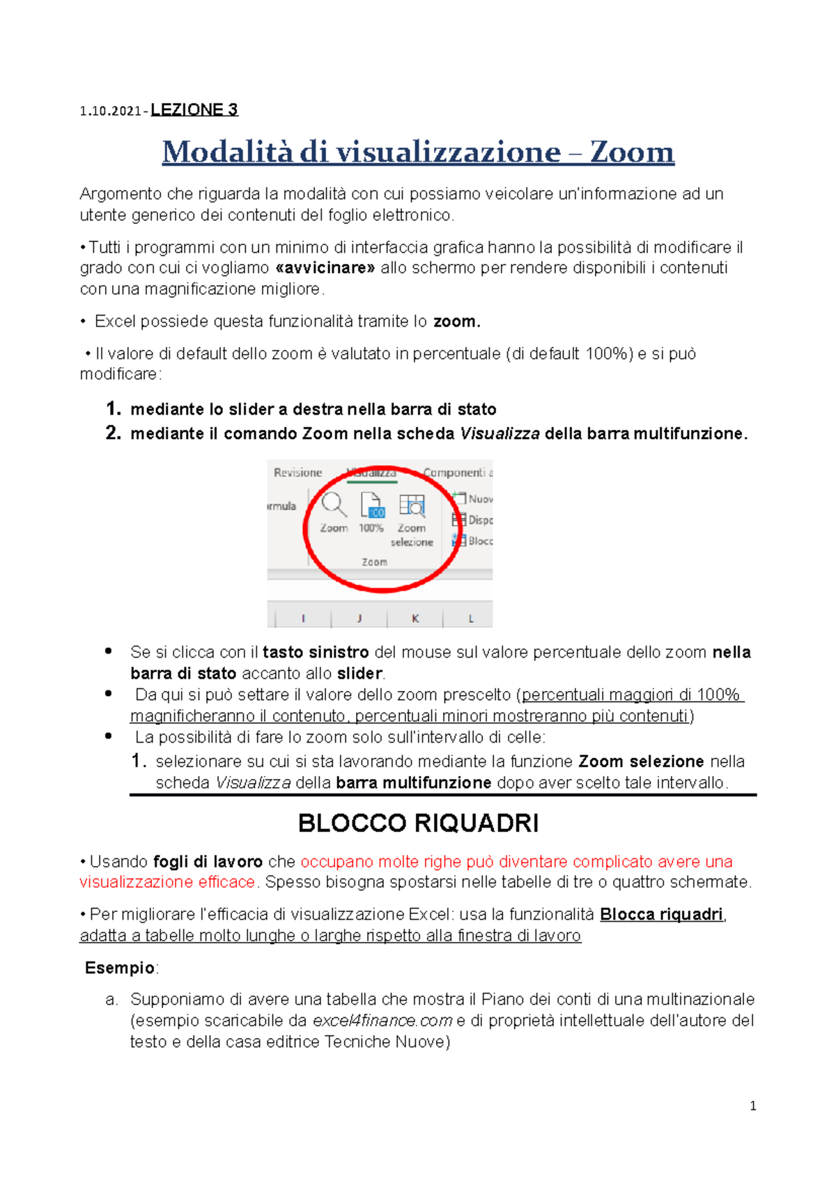 MOD1 1.10 Lezione 3 - Appunti presi con il prof. Zambelli di ...