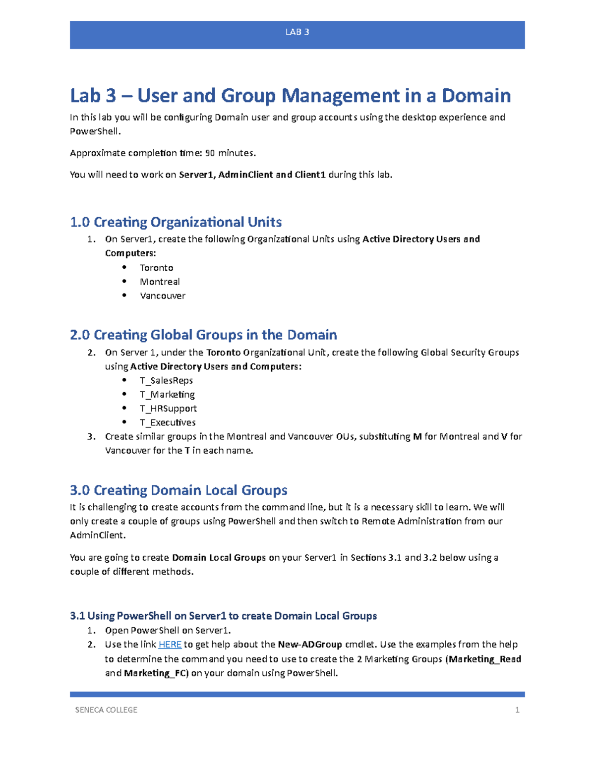 Lab 3 - User and Group Management - Lab 3 – User and Group Management ...