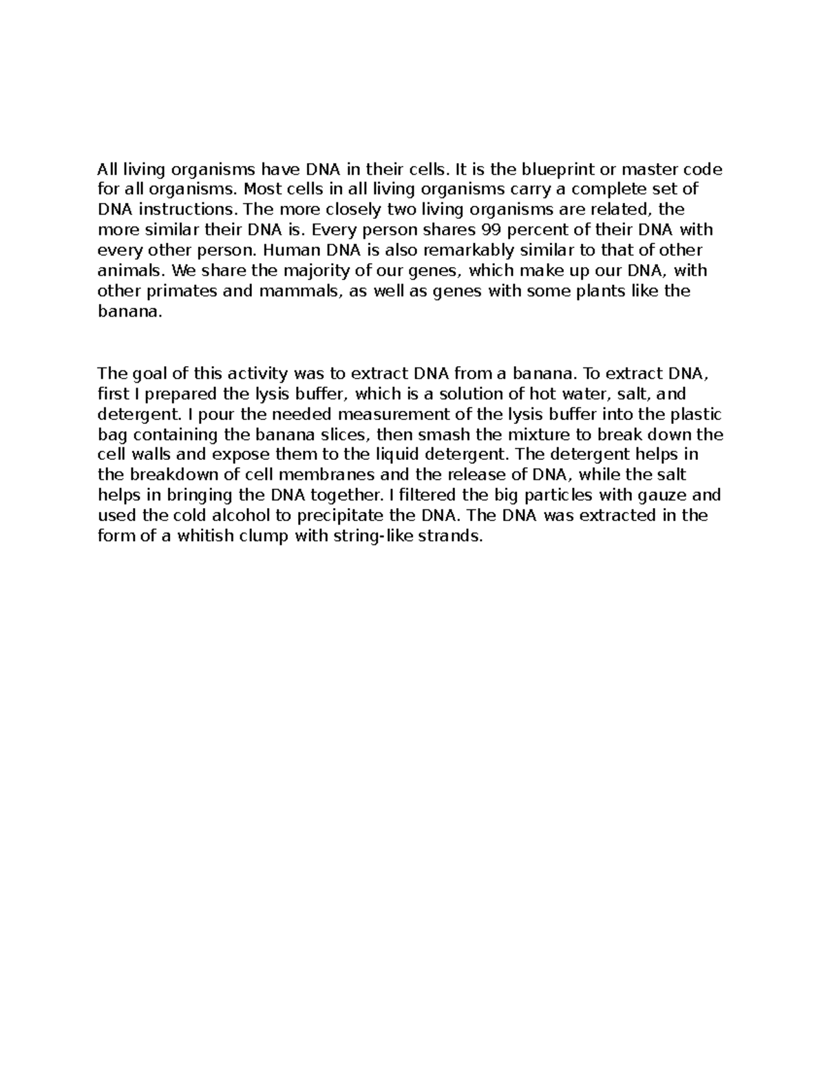 Conclusion - Lectures notes about Biology - All living organisms have ...