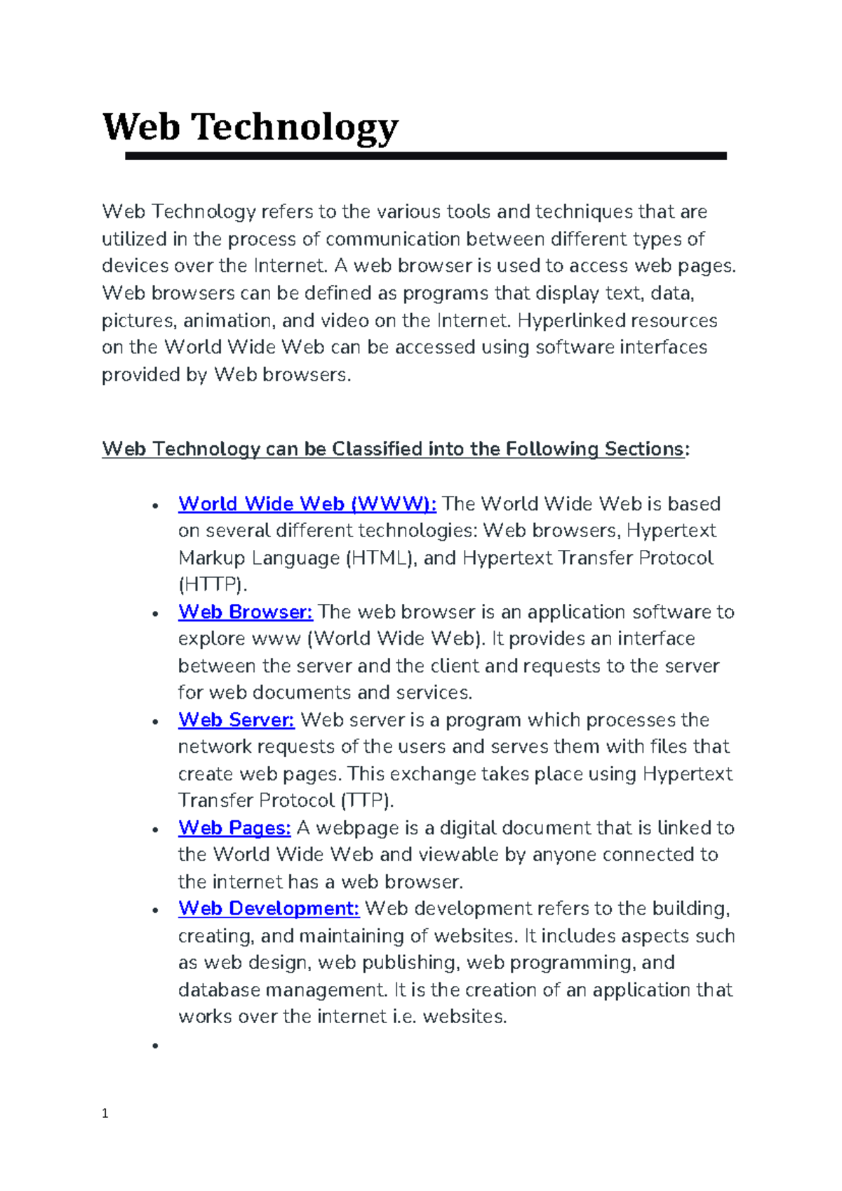 Web Technolog 2 - Web Technology • Web Technology refers to the various tools and techniques ...