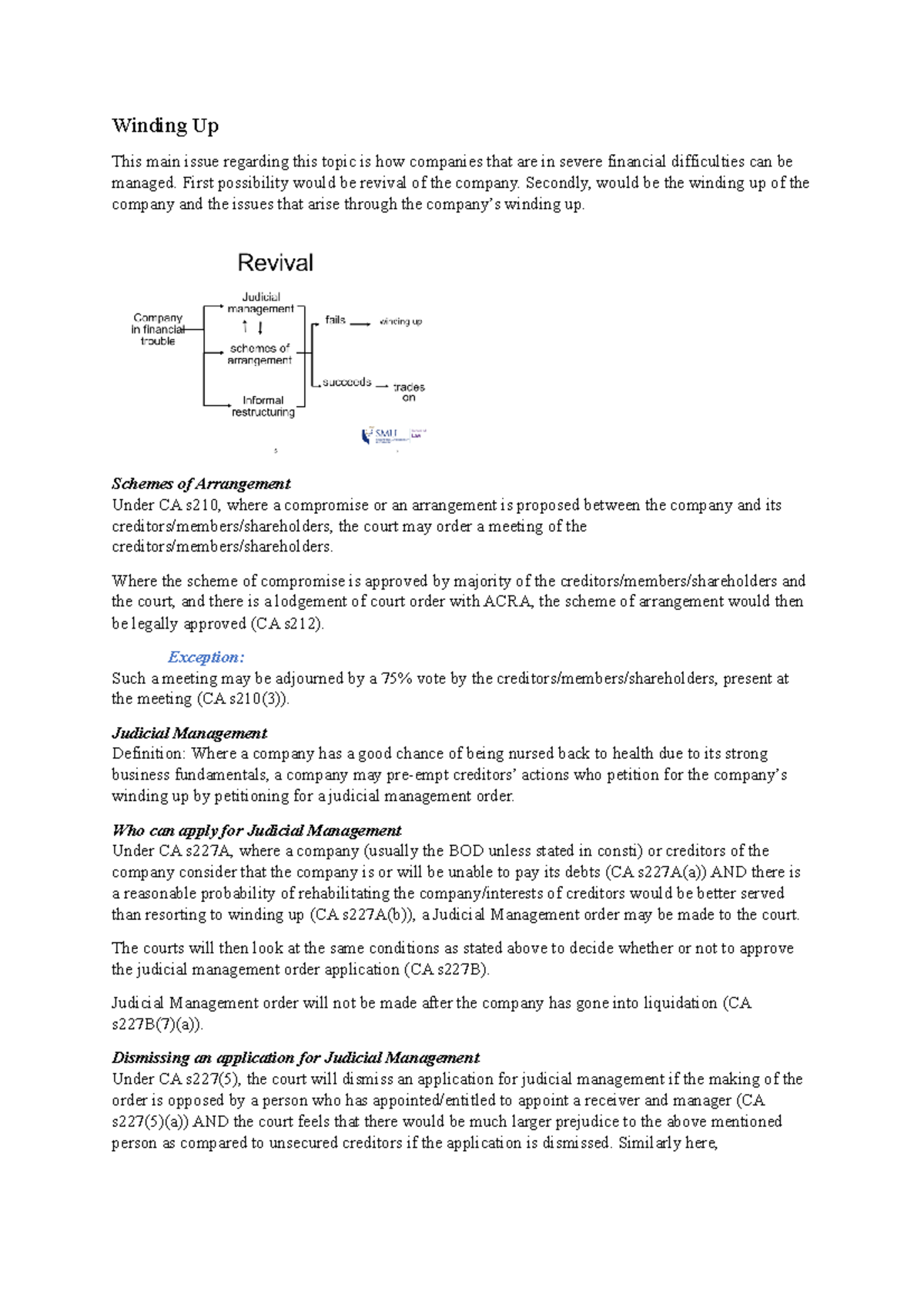 Winding Up Paragraphs - Winding Up This main issue regarding this topic ...