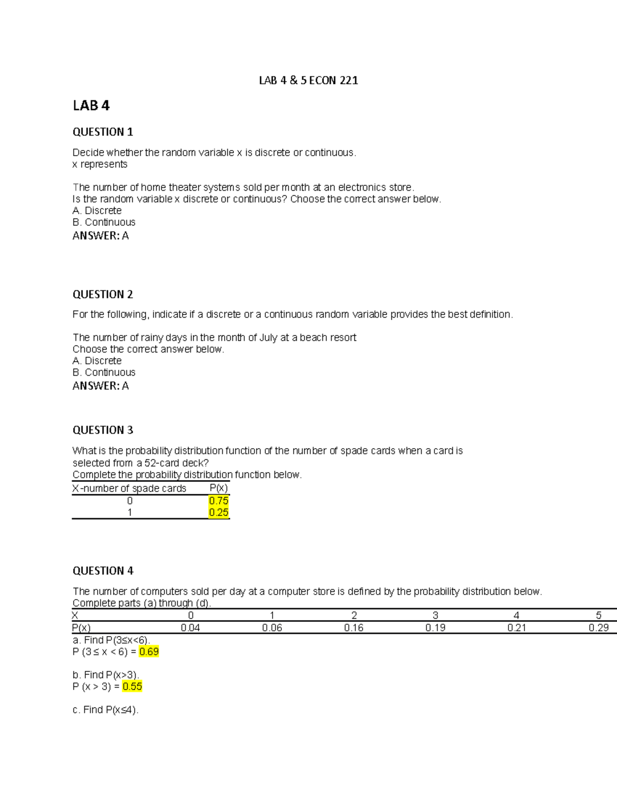 LAB 4 & 5 Econ221 automn2021 - LAB 4 & 5 ECON 221 LAB 4 QUESTION 1 ...