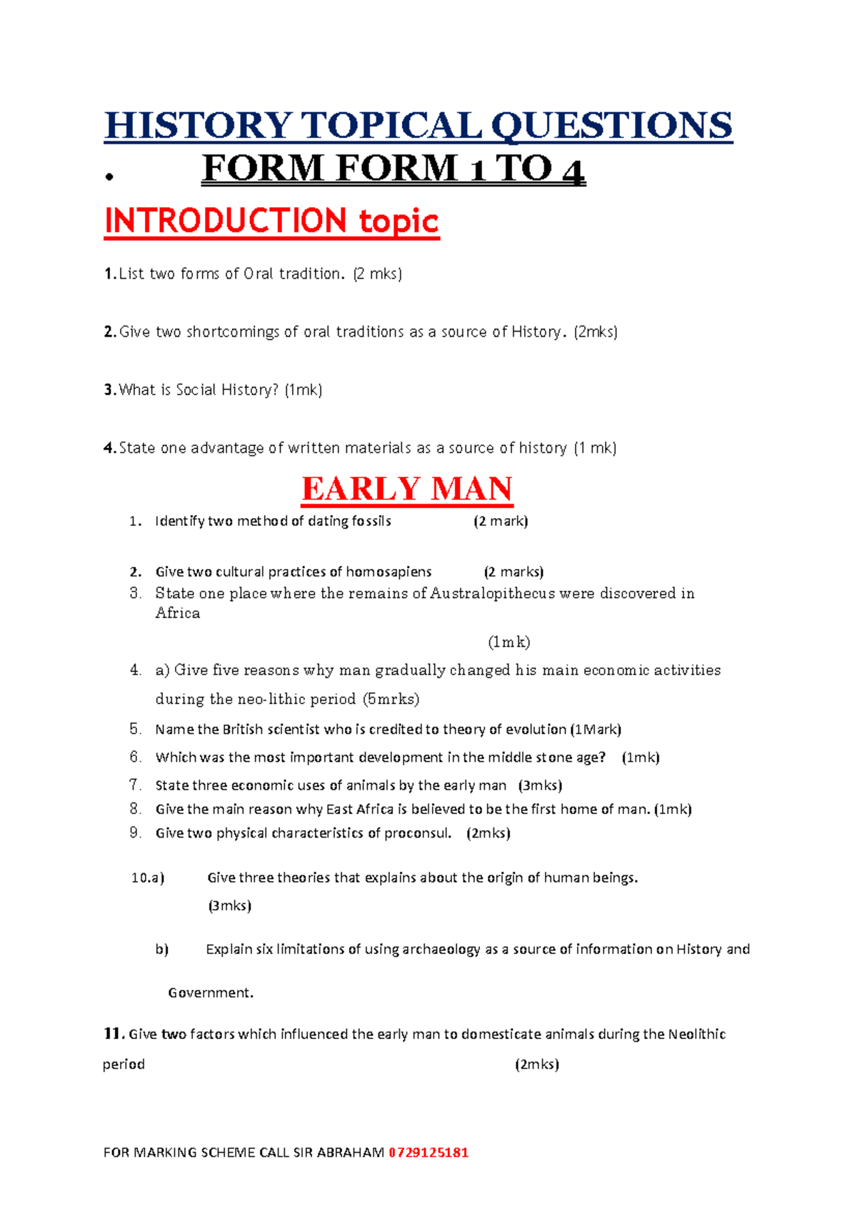Assignment do all f 1and two work Assignments - Form 2 - History ...