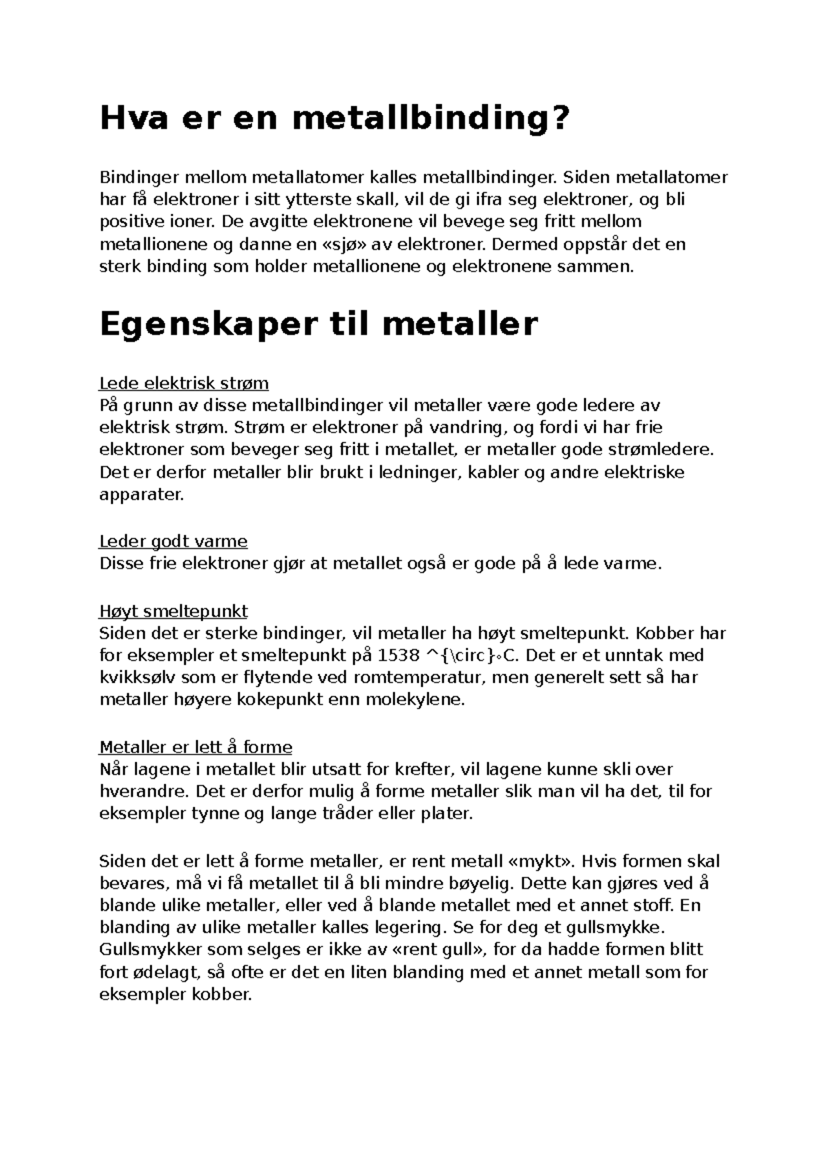 Hva er en metallbinding - Hva er en metallbinding? Bindinger mellom ...