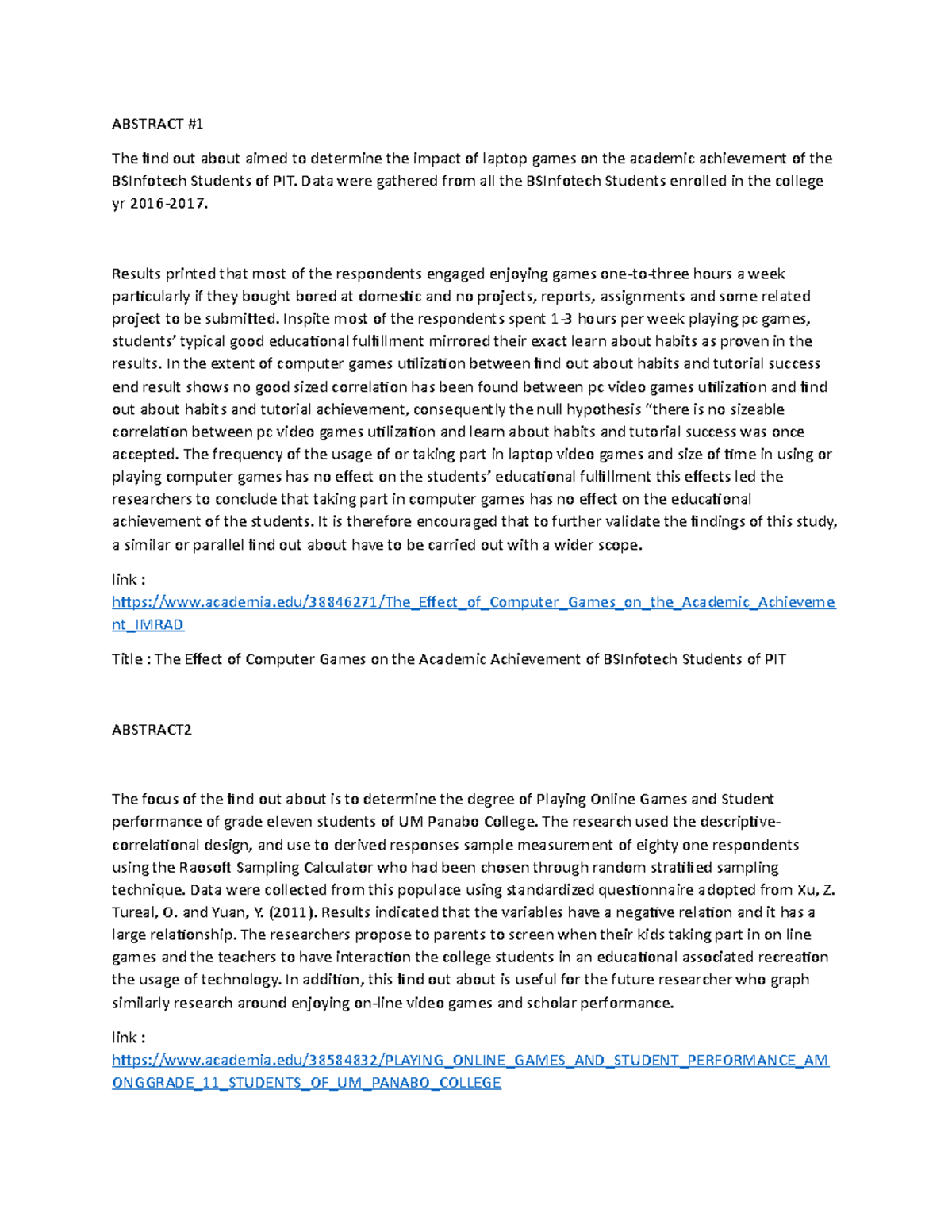 Abstract - ABSTRACT The find out about aimed to determine the impact of ...