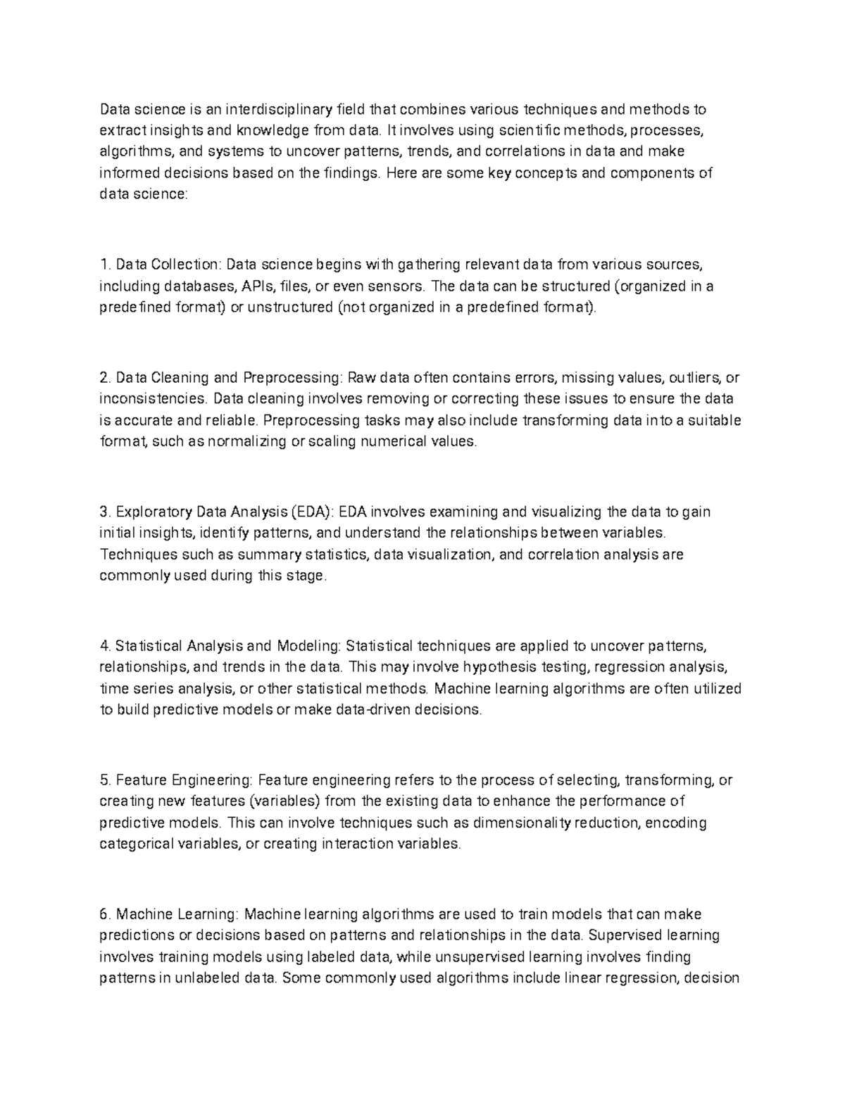 Data science - Basics - Summary Associated Certified Chartered ...