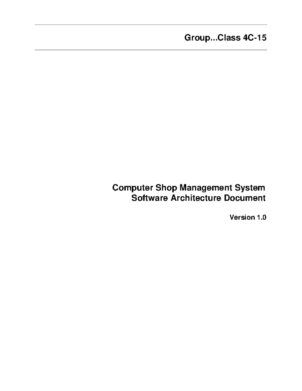 Software Architecture Document - Group.. 4C- Computer Shop Management ...