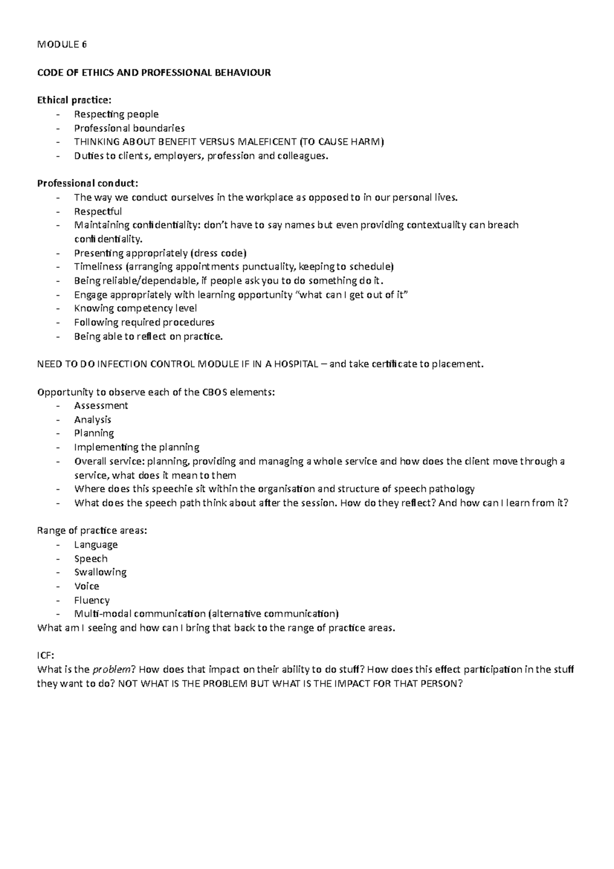 Module 6 ethics and professionalism - MODULE 6 CODE OF ETHICS AND ...