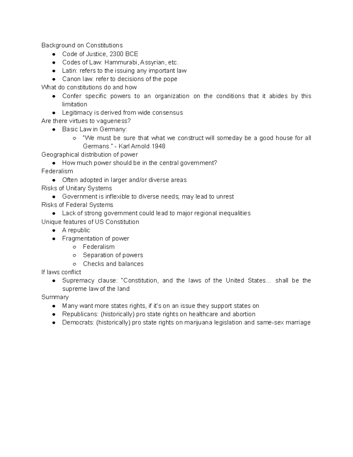 PLS 200 Notes copy - Background on Constitutions Code of Justice, 2300 ...