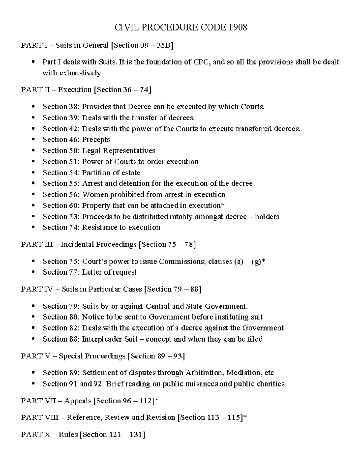 Civil Procedure CODE 1908 - CIVIL PROCEDURE CODE 1908 PART I – Suits in ...