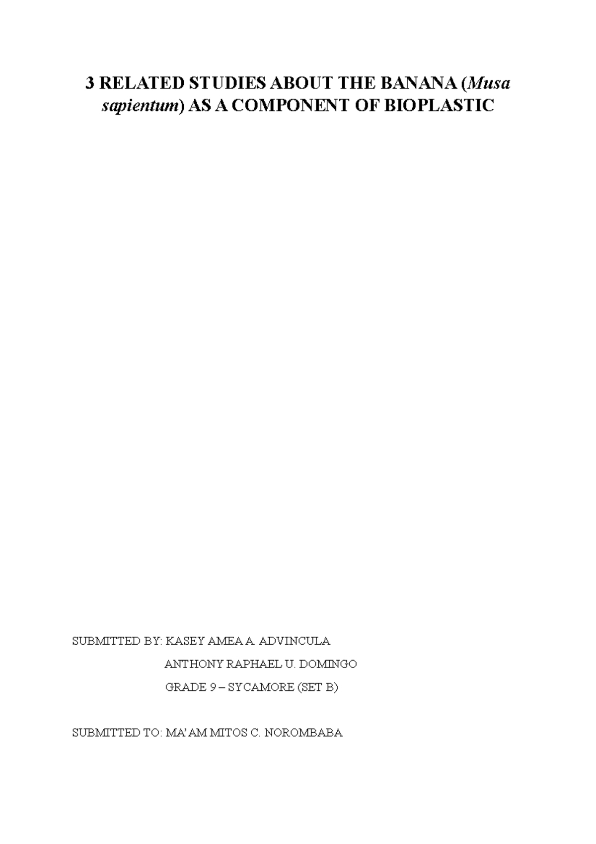 3 Related Studies About THE Banana - 3 RELATED STUDIES ABOUT THE BANANA ...