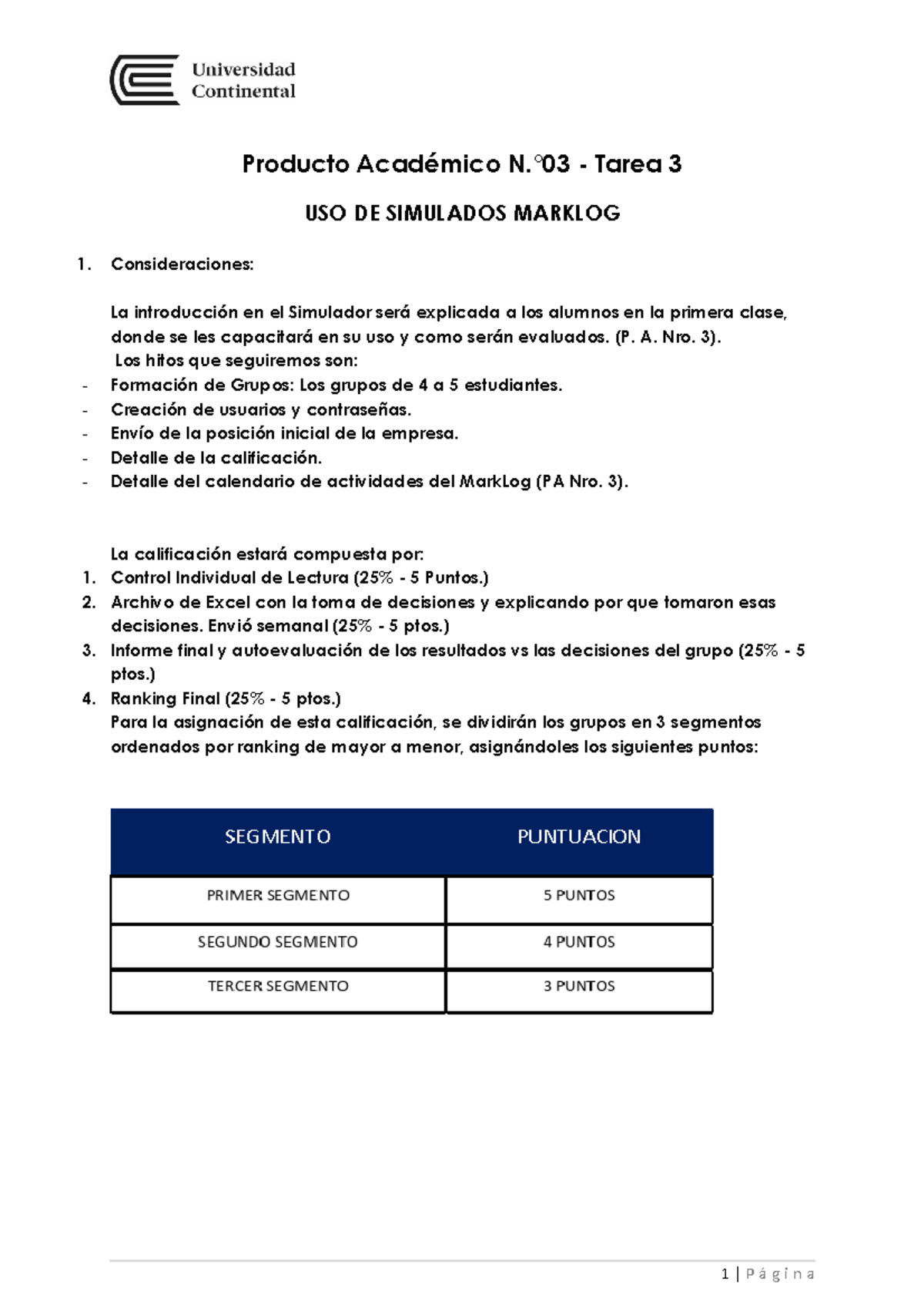 PA03.Tarea.con Simulador Marklog GL Modalidad a Distancia - Producto Académico N.°03 - Tarea 3 ...