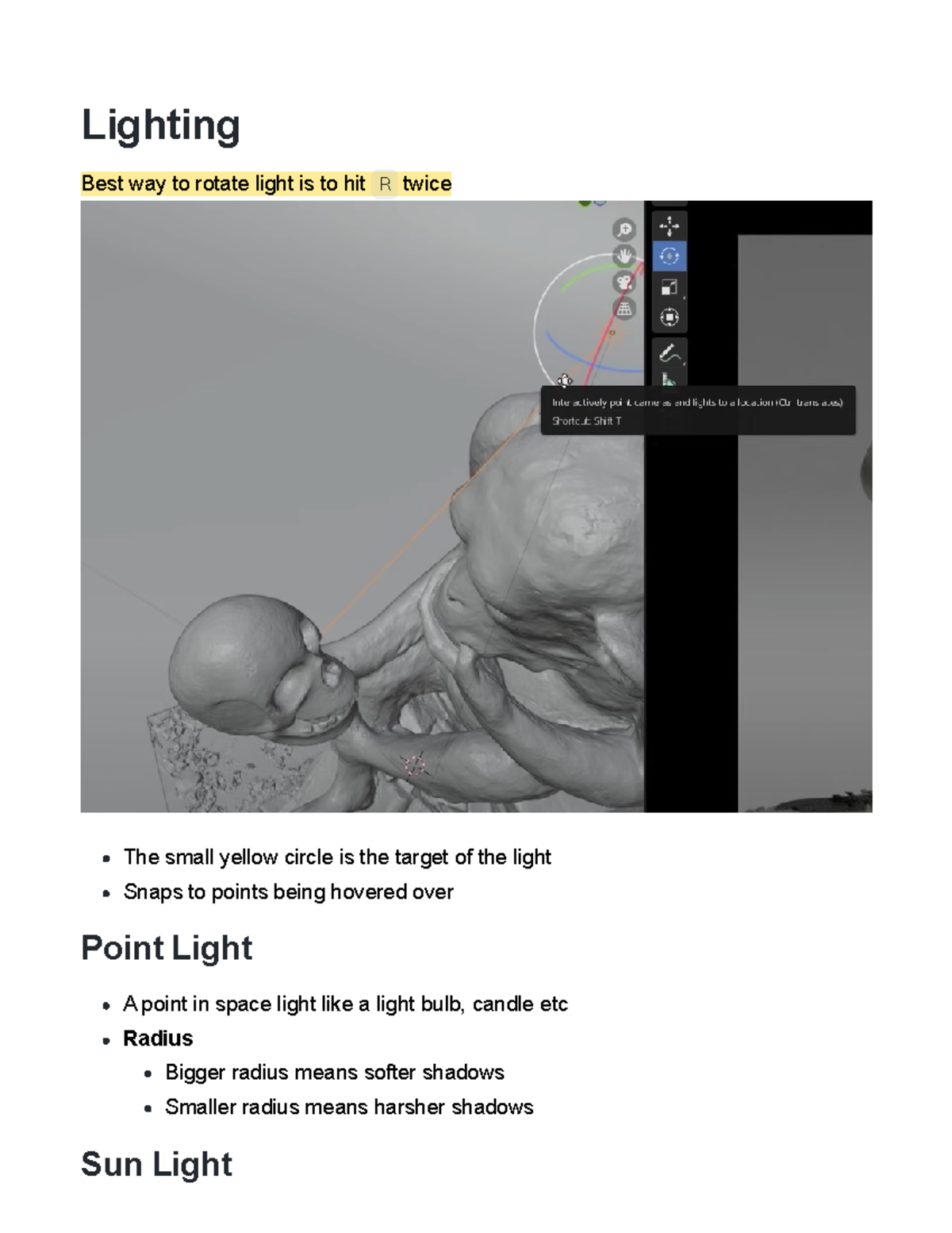 Lighting - Lighting Best way to rotate light is to hit R twice The ...