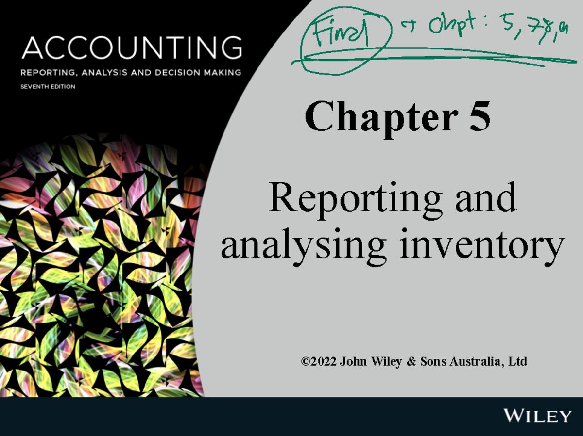 Week 5 Lecture - \BRI-FS02\Departments Chapter 5 Reporting and analysing inventory ©2022 John ...