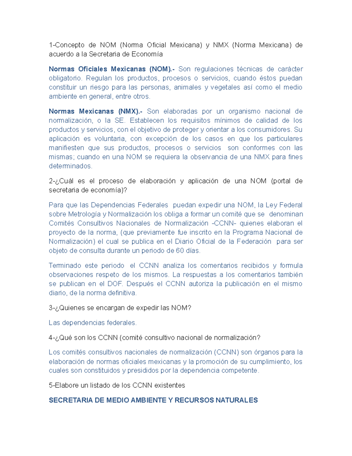 Nom y Nmx - Menciona una nom y una nmx - 1-Concepto de NOM (Norma Oficial Mexicana) y NMX (Norma ...