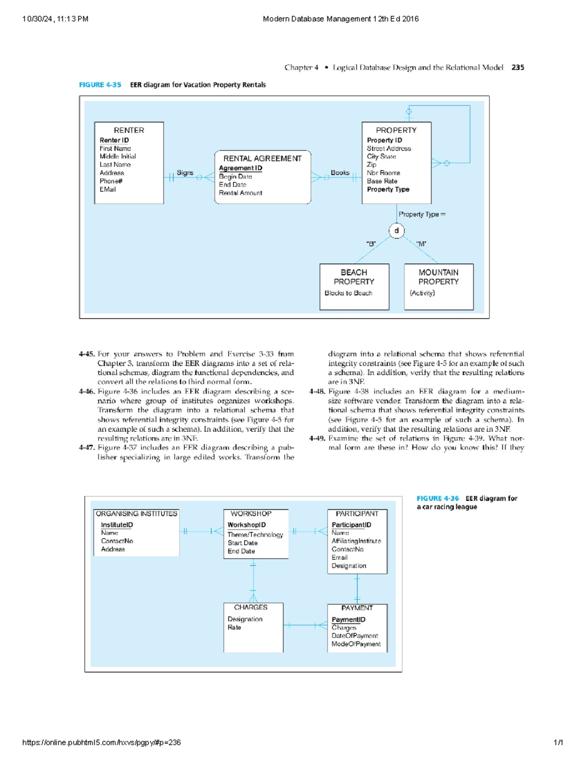 4-46 - Bài tập CSDL 4-46 - 11:13 PM Modern Database Management 12th Ed 2016 Chapter 4 Logical ...