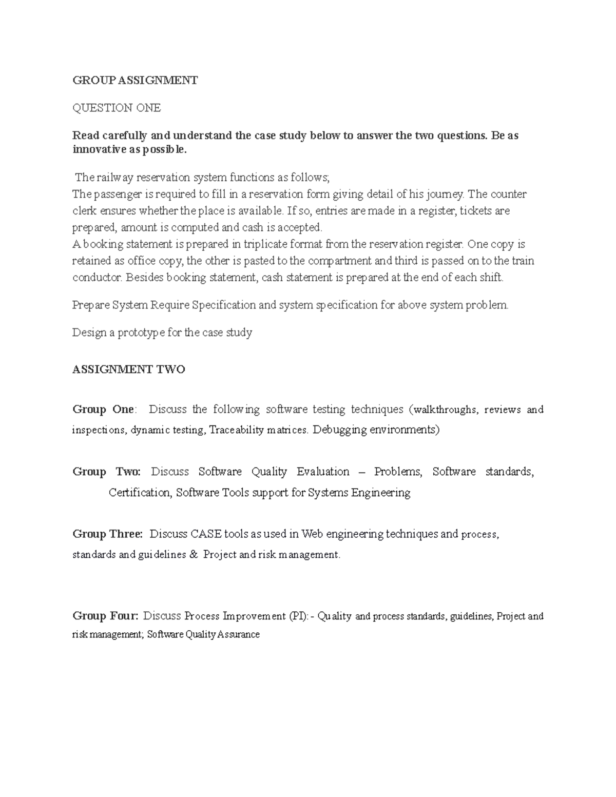 Group Assignment may-august 2021 - GROUP ASSIGNMENT QUESTION ONE Read ...