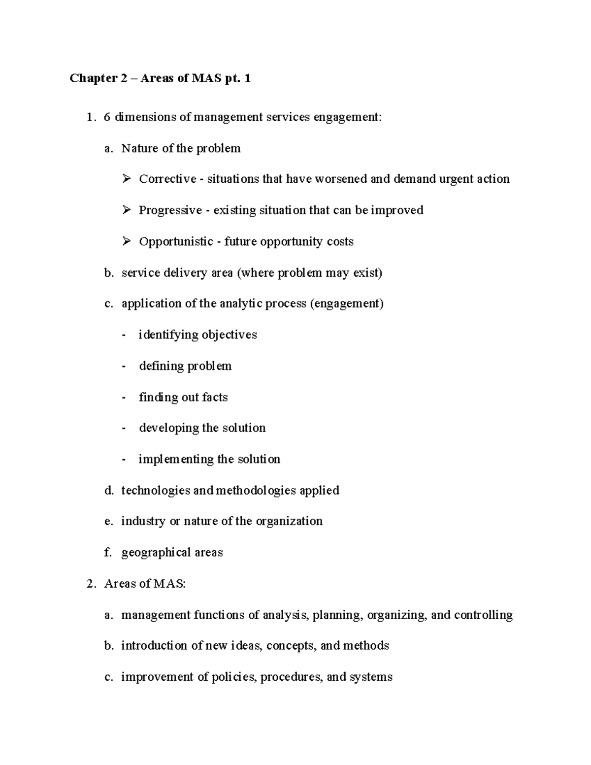 Chapter 2 - Areas of MAS pt 1 - Chapter 2 – Areas of MAS pt. 1 6 ...