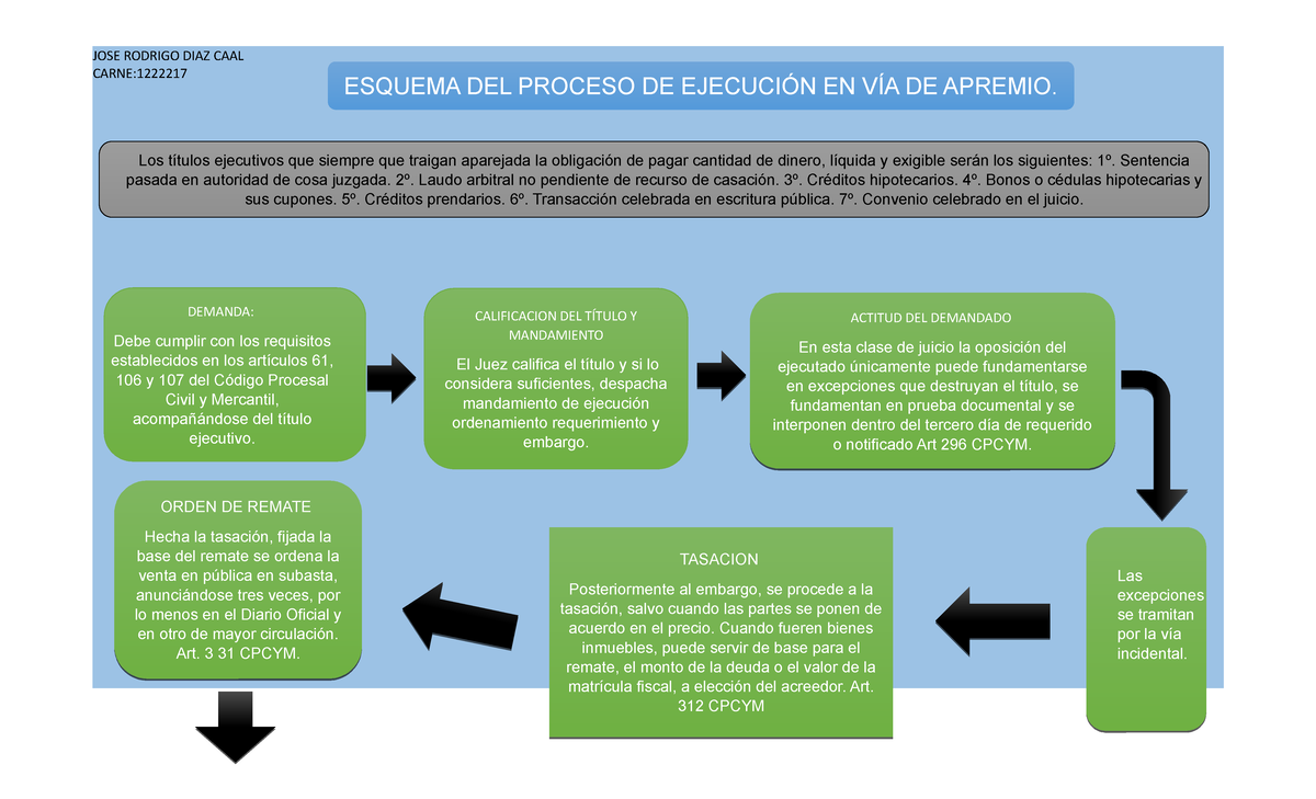 Esquema del proceso de ejecución en vía de apremio - JOSE RODRIGO DIAZ CAAL CARNE: ESQUEMA DEL ...