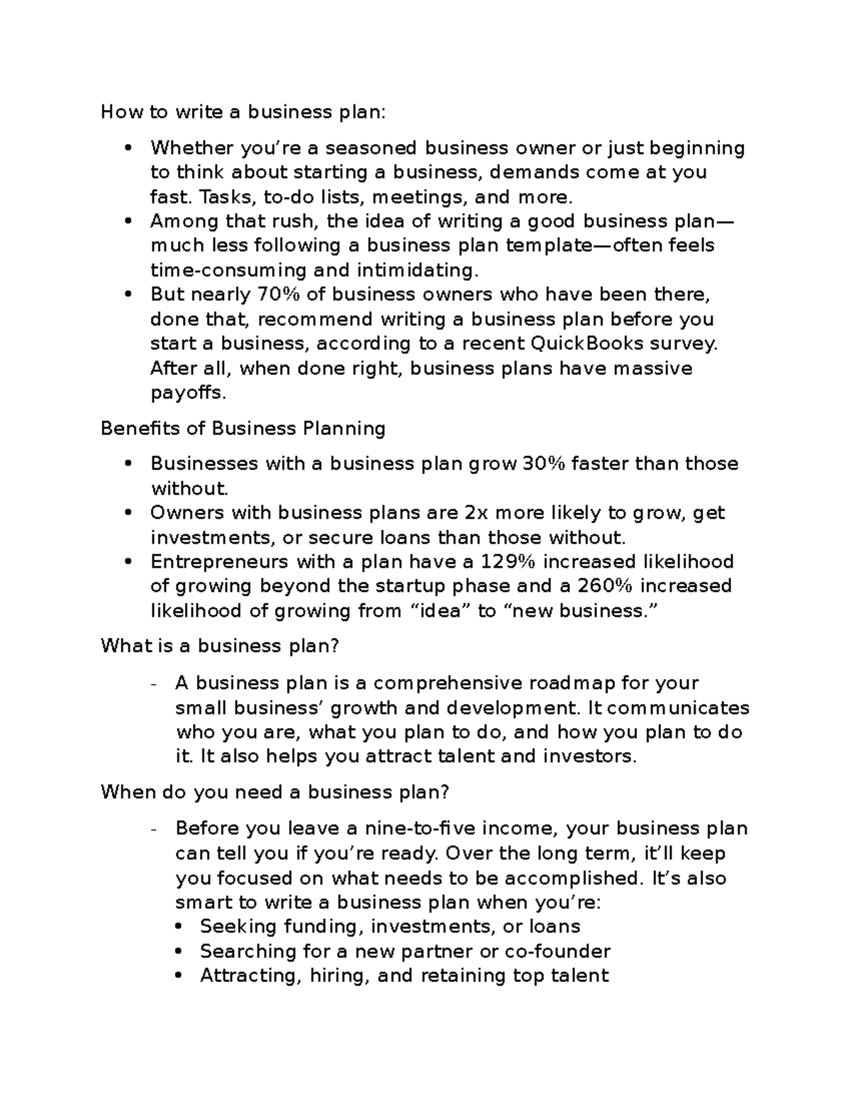 Lecture In Entrepreneurship How To Write A Business Plan Whether You