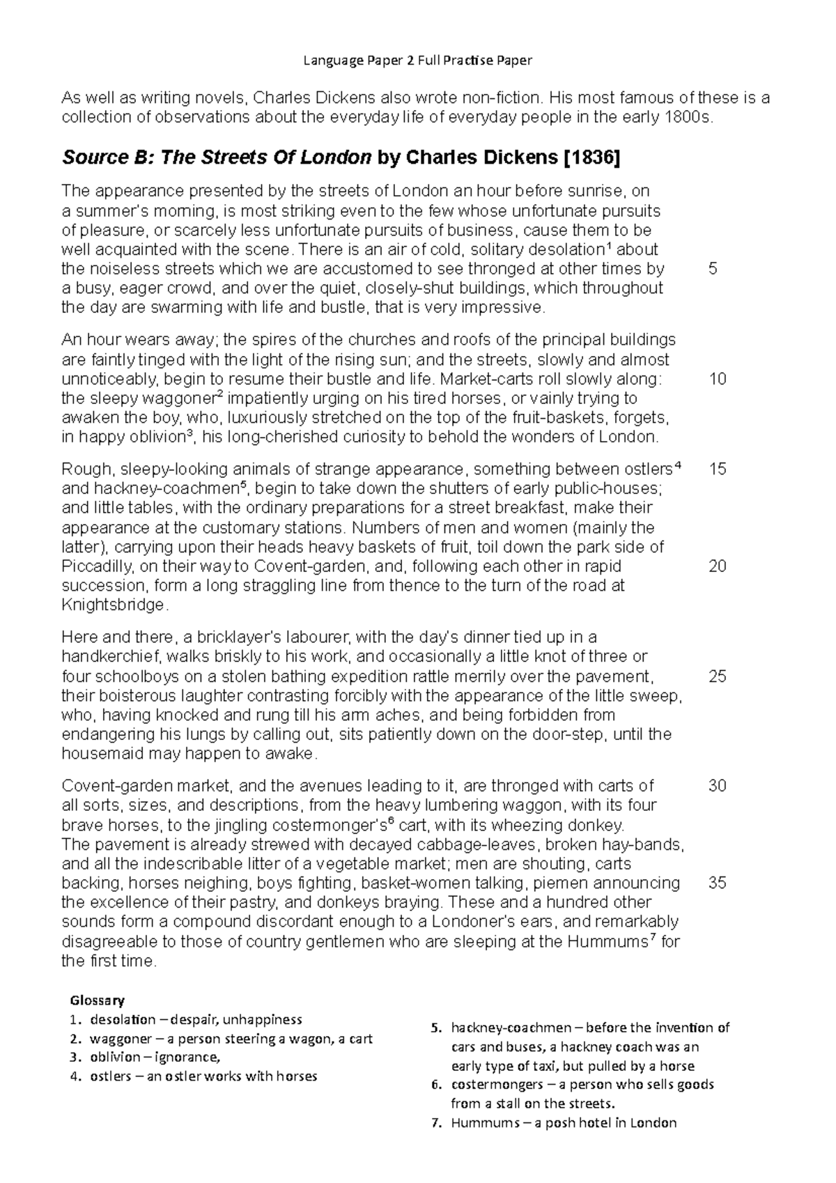 Language paper 2 london full paper - Language Paper 2 Full Practise ...