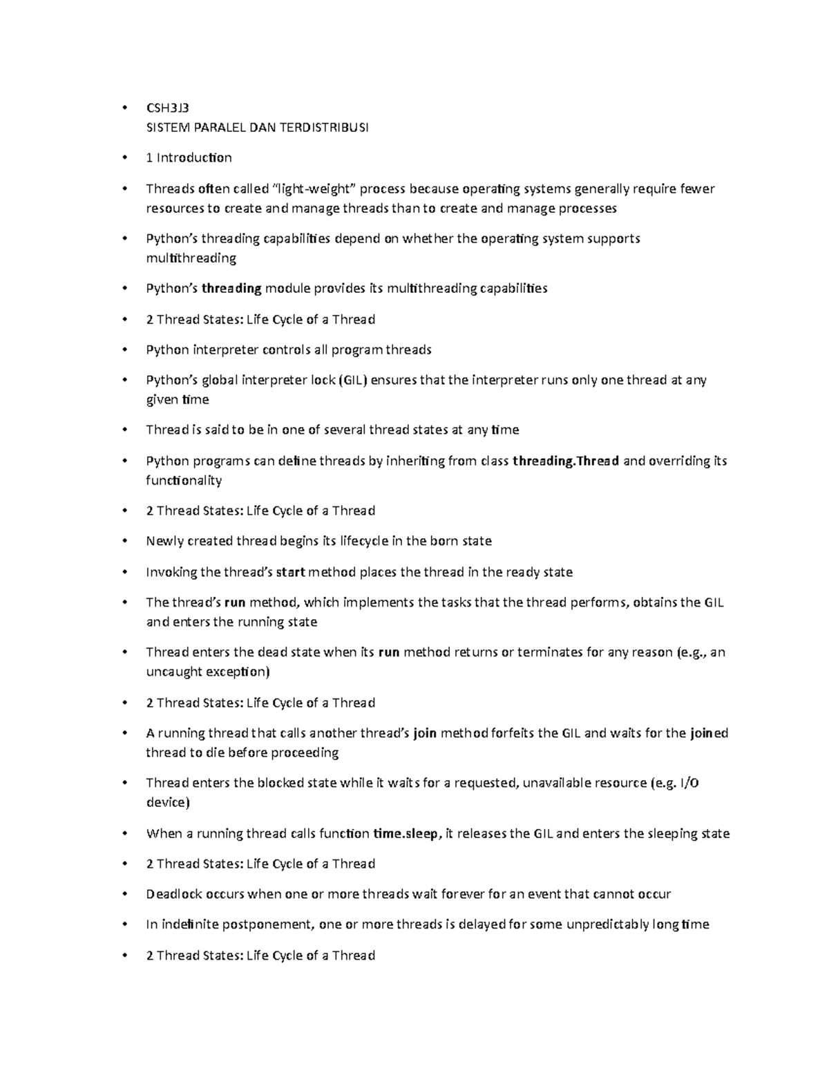 Resume 10 - • CSH3J SISTEM PARALEL DAN TERDISTRIBUSI 1 Introduction ...