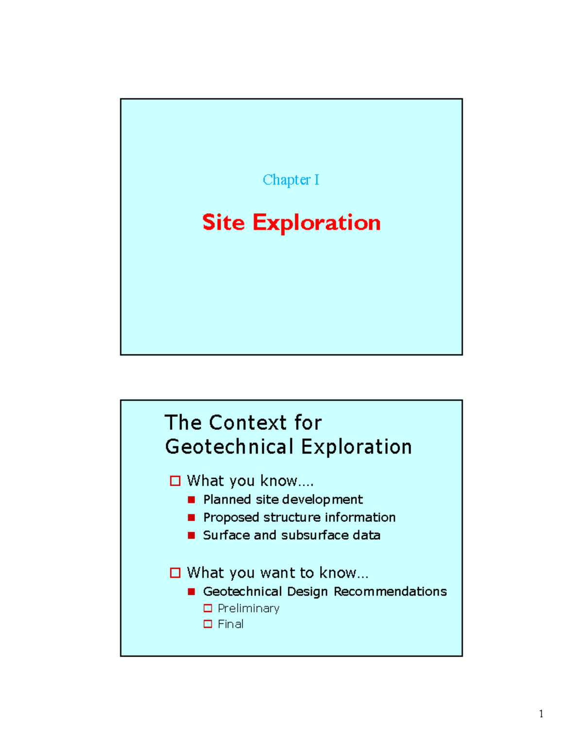 UNIT I - Geotechnical engineering -2 - Chapter I Site Exploration The ...