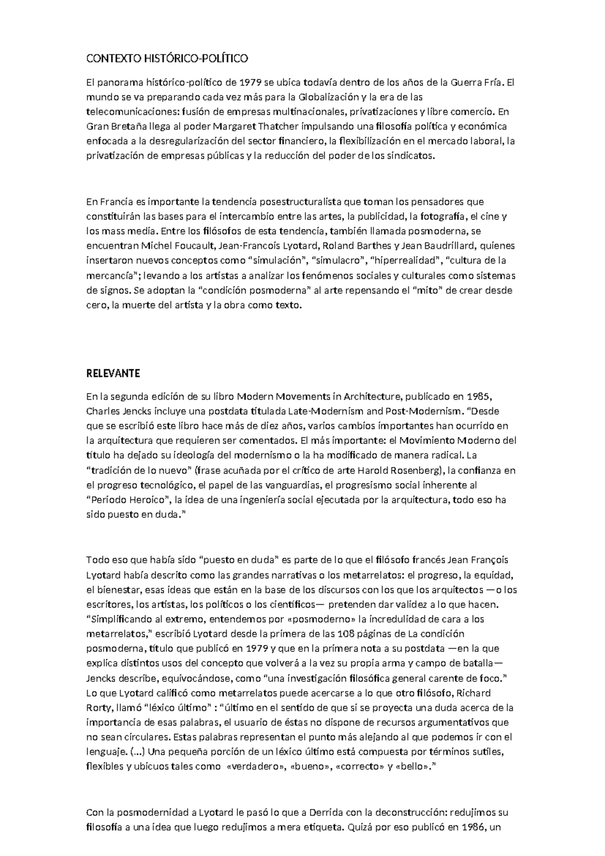 Rem Koolhaas nace en Rotterdam en 1944 - CONTEXTO HISTÓRICO-POLÍTICO El ...