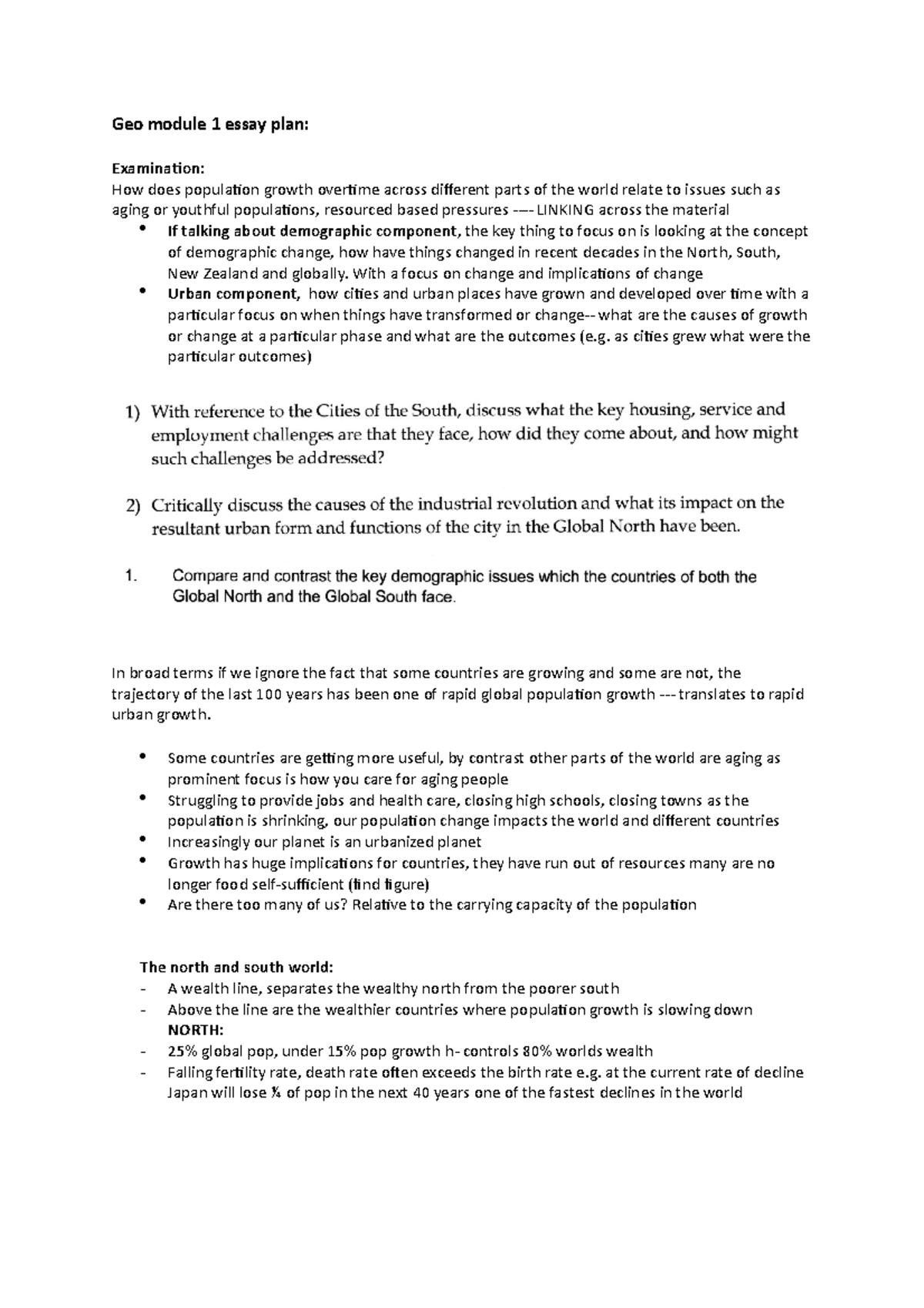 Geo module 1 essay plan - Geo module 1 essay plan: Examination: How ...