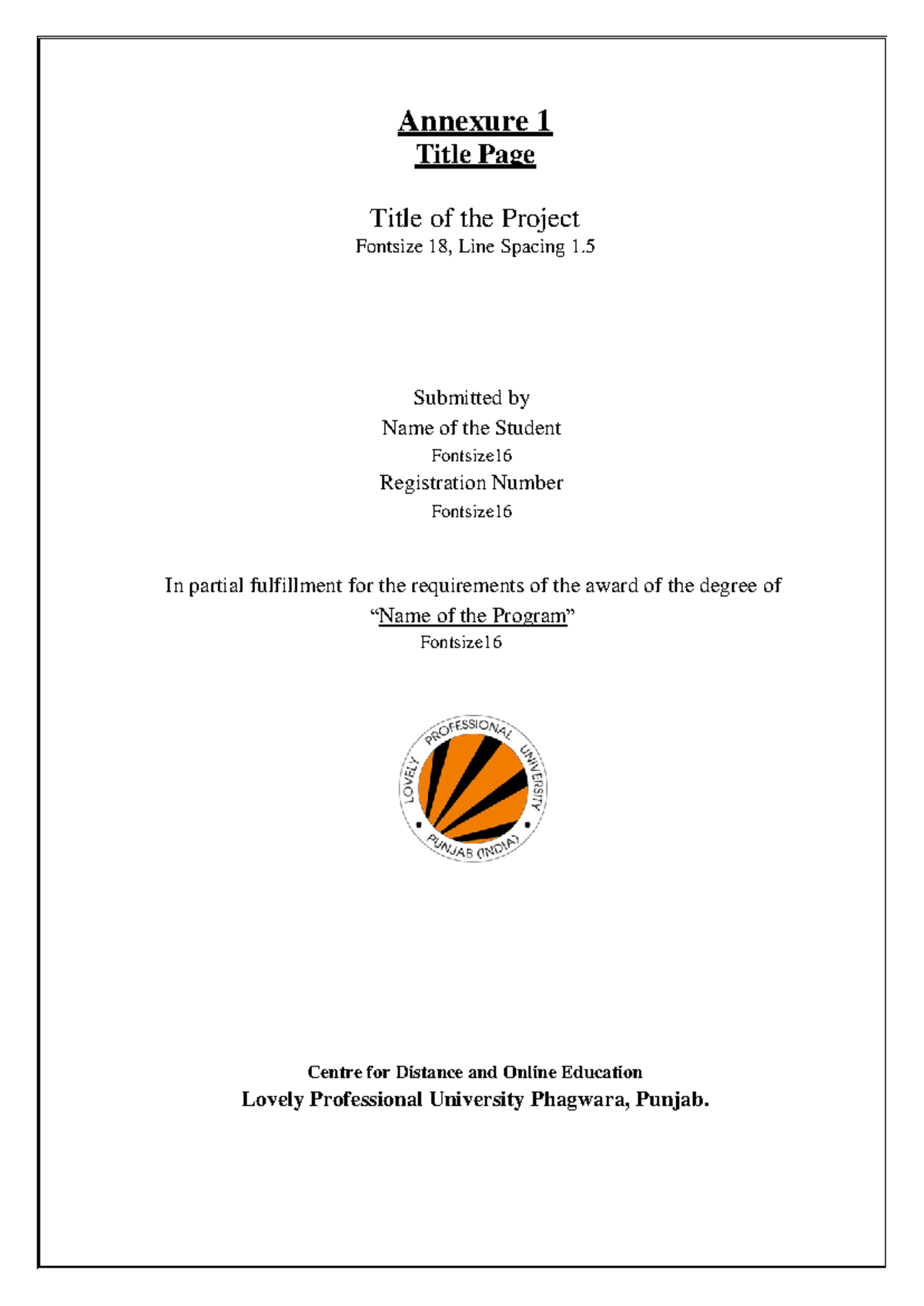 Guidelines Community Development Project - B.tech CSE - Annexure 1 ...