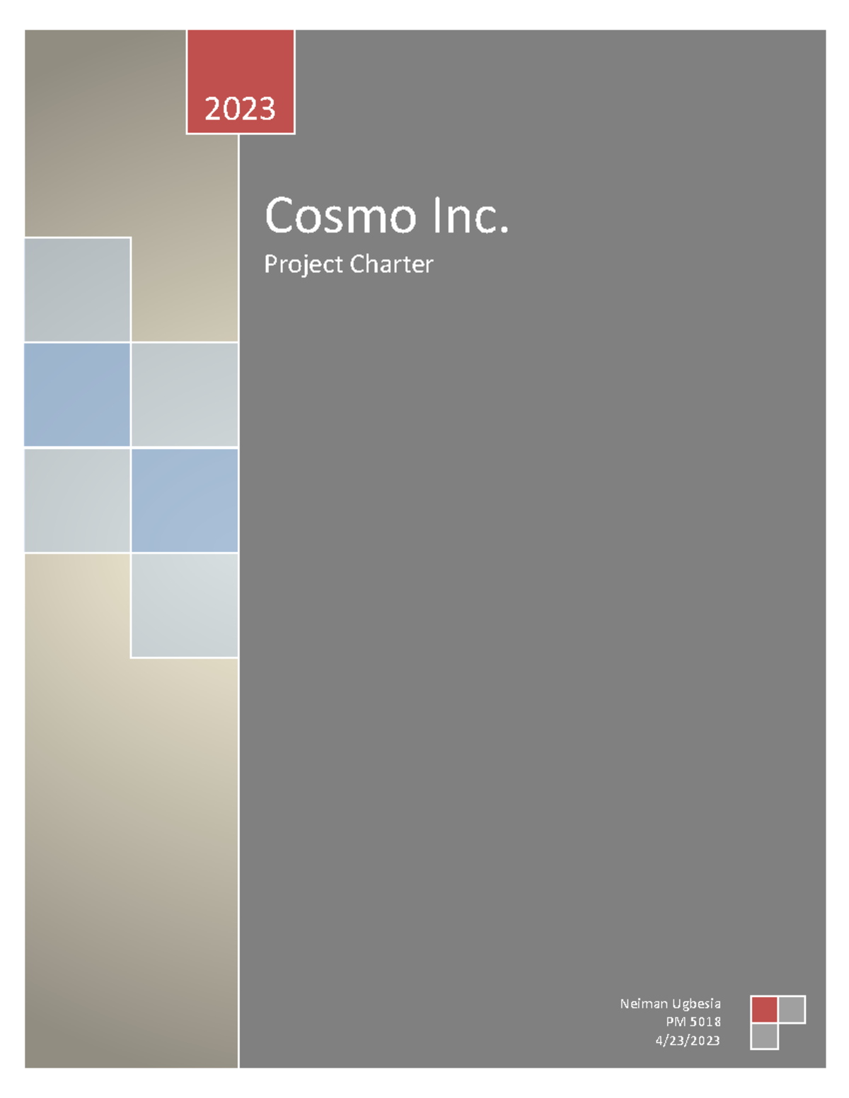 Cf project plan template - Project Charter - Cosmo Inc. Project Charter ...