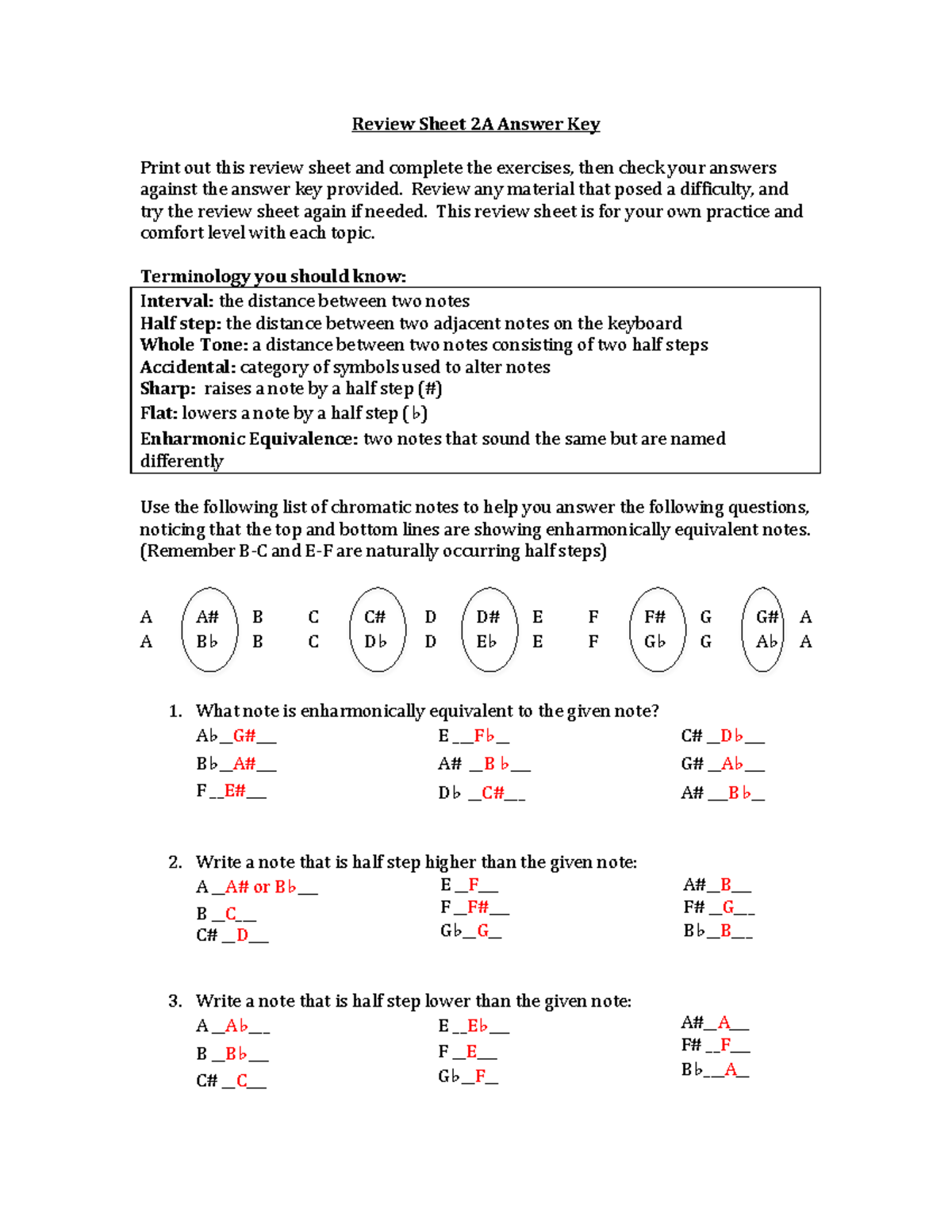 Review Sheet 2A Answer Key Review Sheet 2A Answer Key Print Out