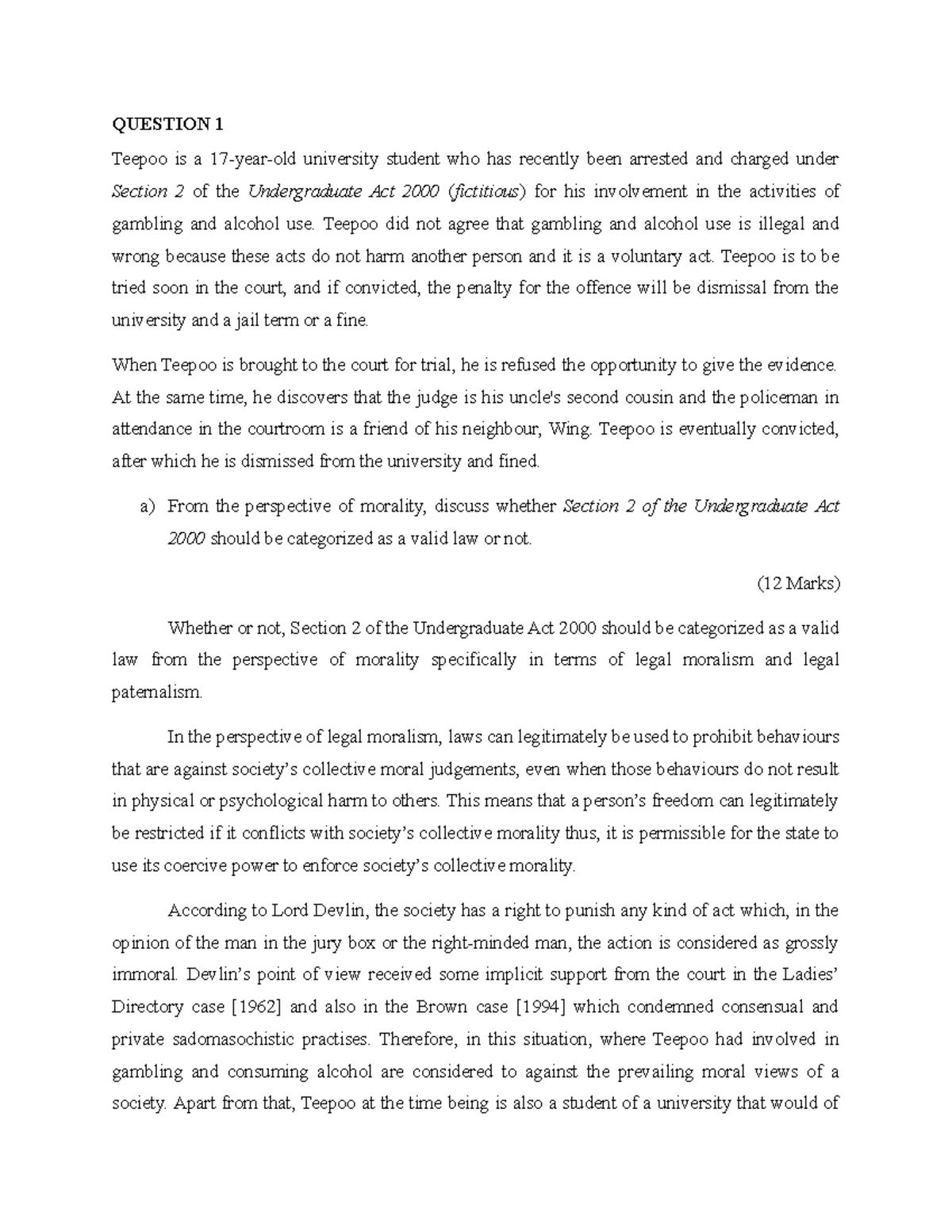 LAW034 - Questions and Answers on Law from The Perspective of Morality ...