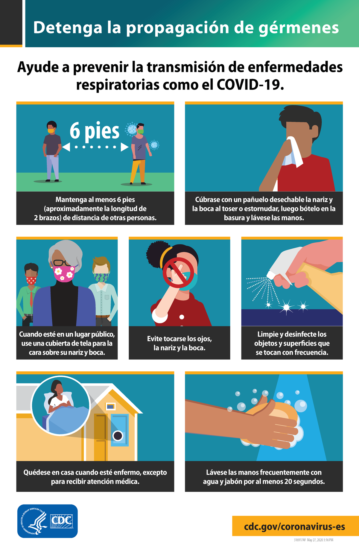 Stop the spread of germs 11x17 sp - Detenga la propagación de gérmenes ...