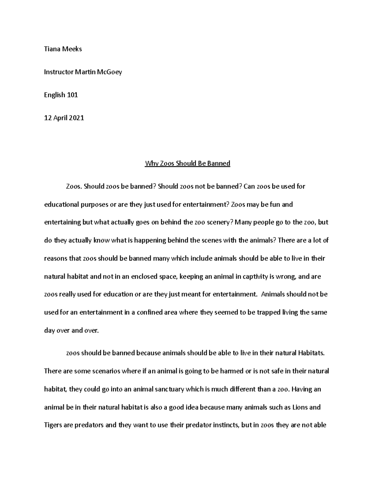 RBAA paper - important - Tiana Meeks Instructor Martin McGoey English ...