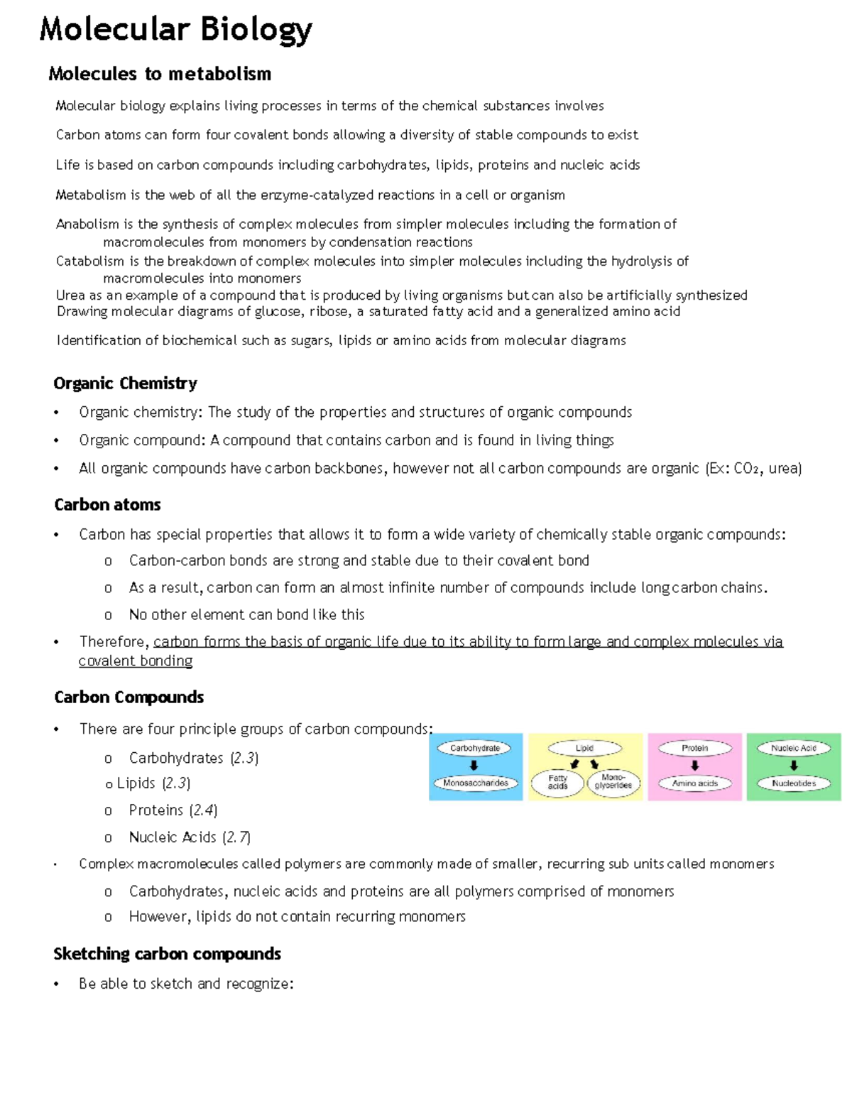 Cellular And Molecular Biology - Molecular Biology Molecules to ...