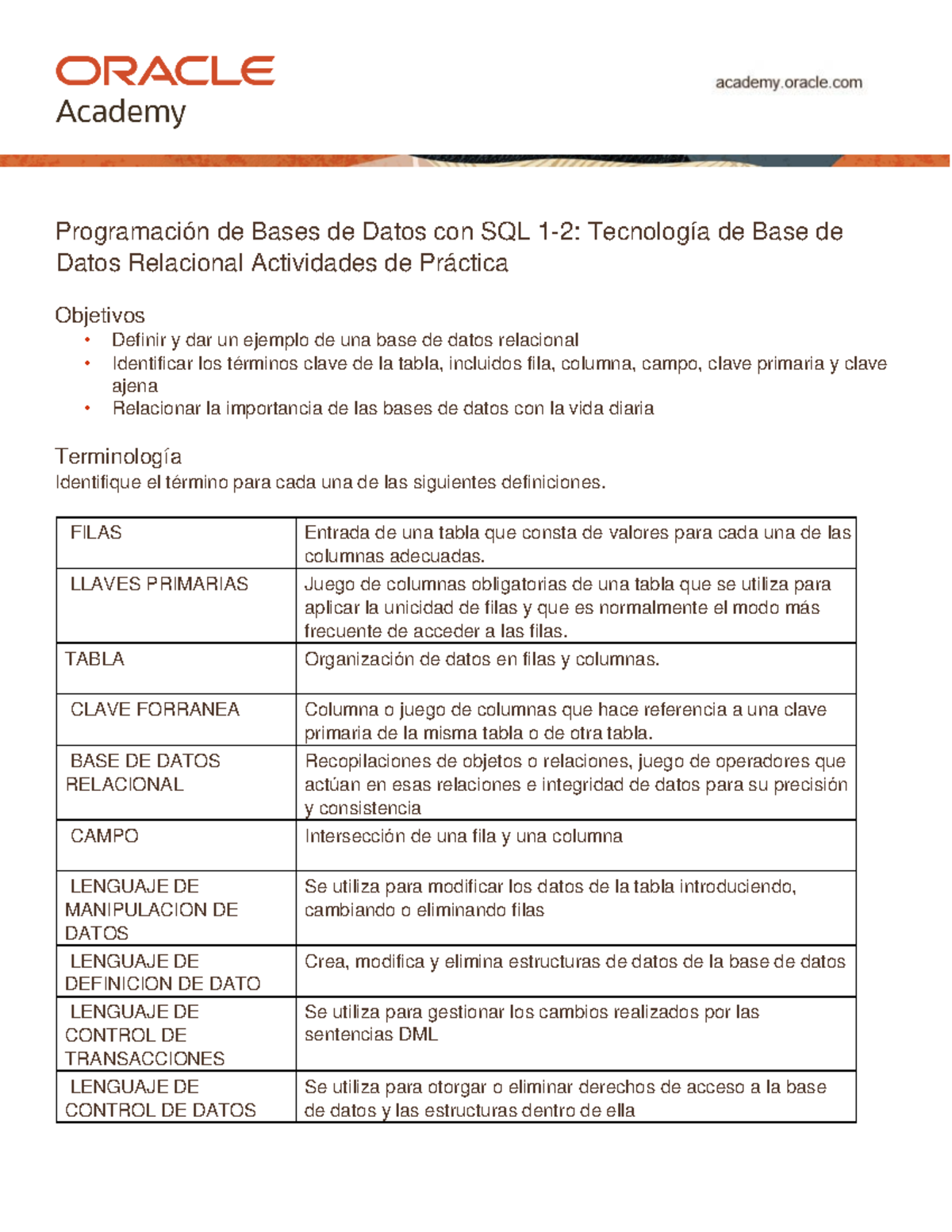 1 - trabajo de la plataforma oracle, hecho a mano y facil de entender ...