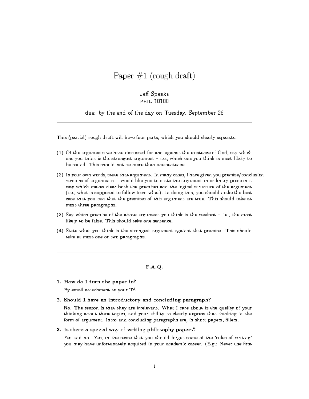Paper-1-draft - due: by the end of the day on Thursday, 2/16, 2016 ...