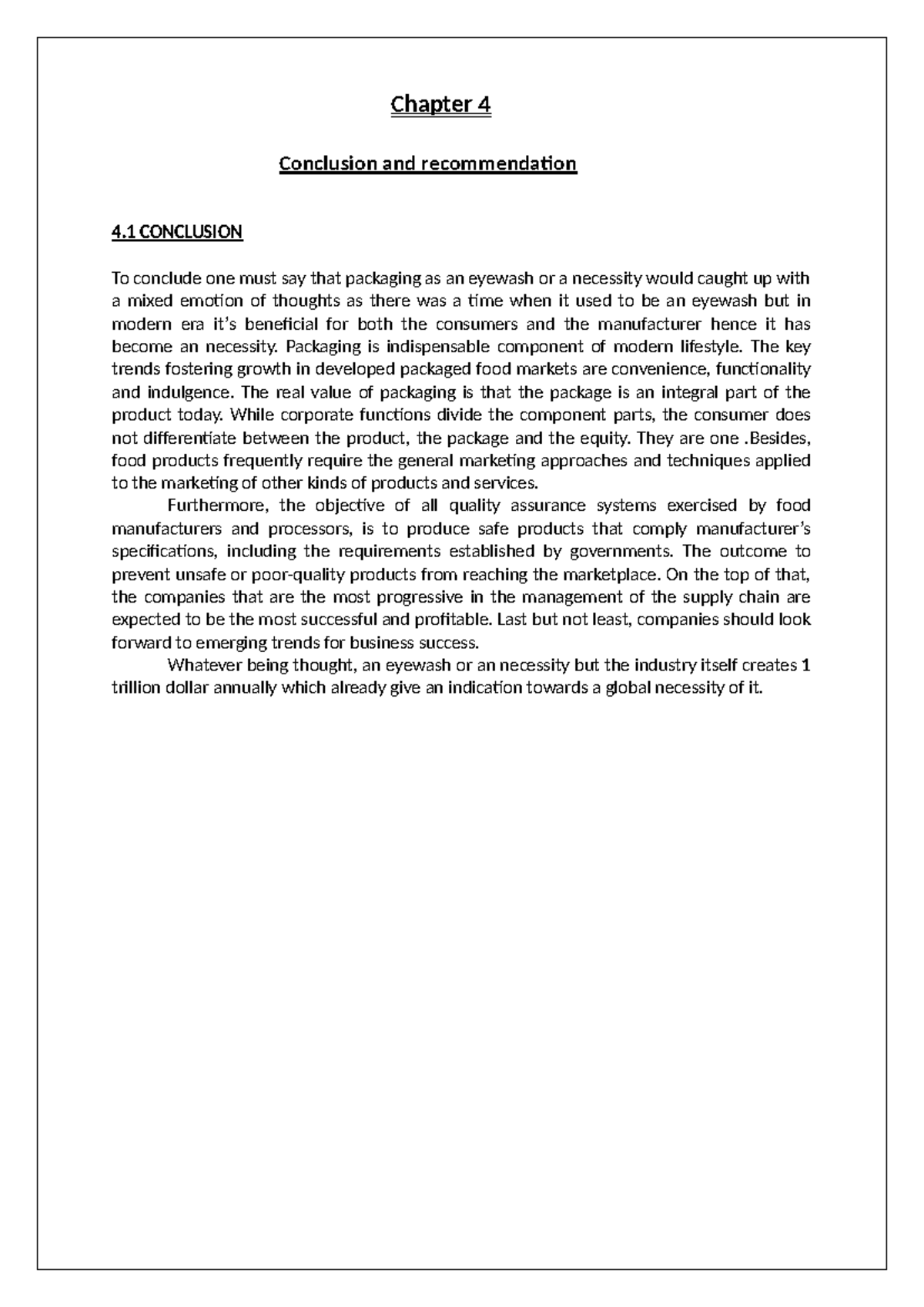 Chapter 4 - Project of Packaging - Chapter 4 Conclusion and ...