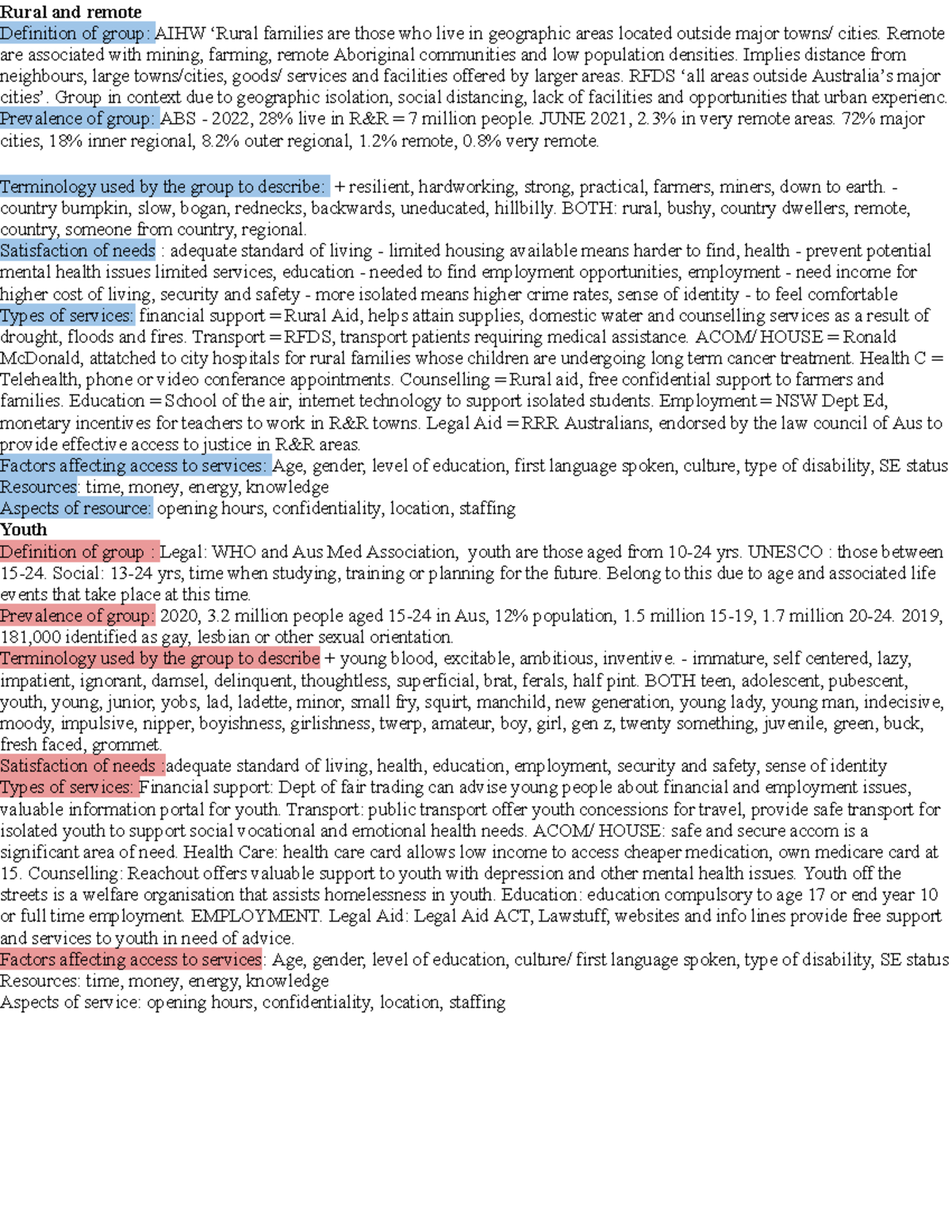 CAFS assess 2 - Rural and remote Definition of group: AIHW ‘Rural ...