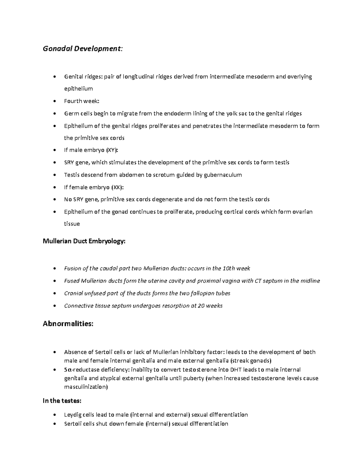 Gonadal Development , Uterine (Mullerian duct) anomalies - Gonadal ...