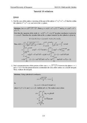 MA2104 cheatsheet - MA Multivariable Calculus Basic Vectors Thm 1: ‖cu‖ = |c| ‖u‖ Thm 2: (unit ...