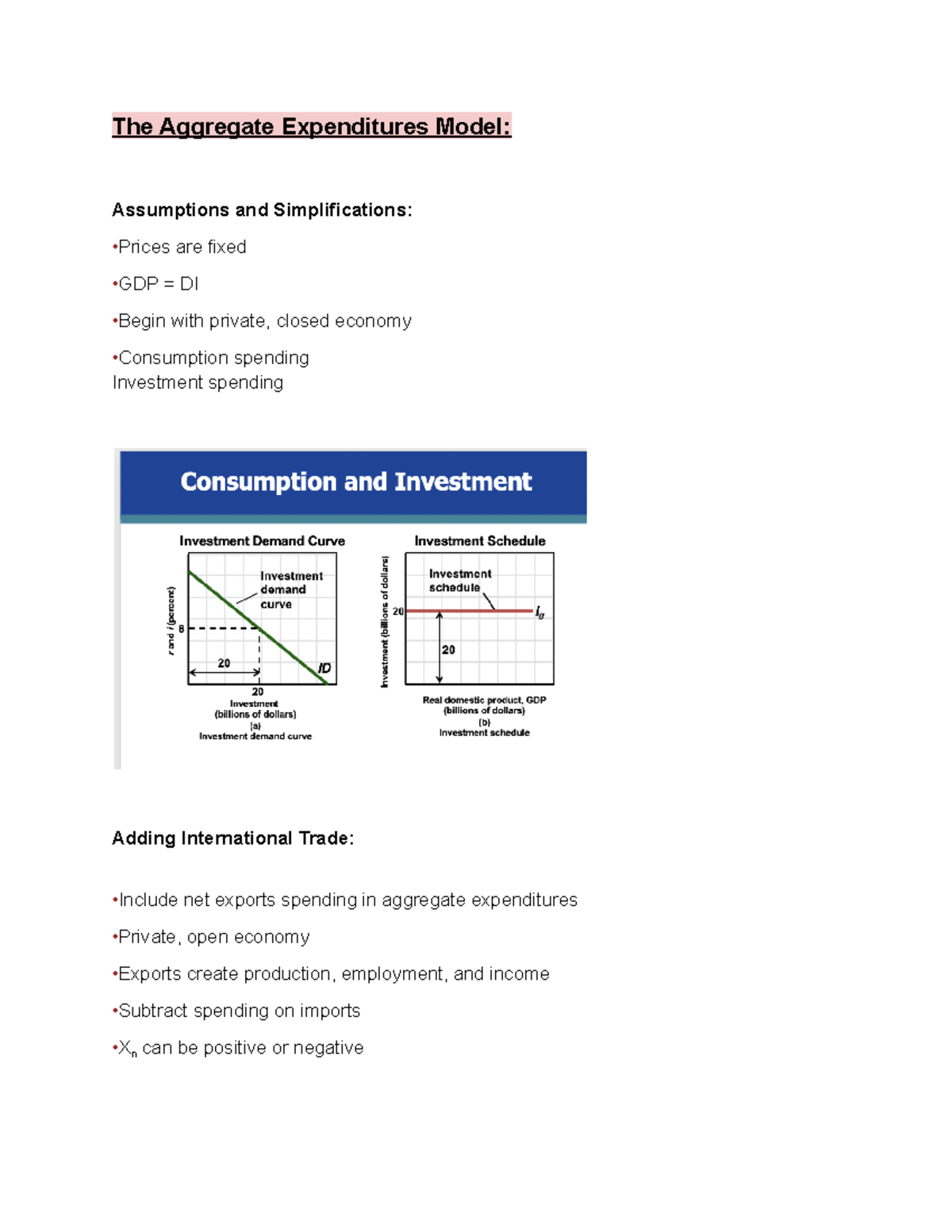 Chapter SS100 Macroeconomics Chapter 11 Notes - The Aggregate ...