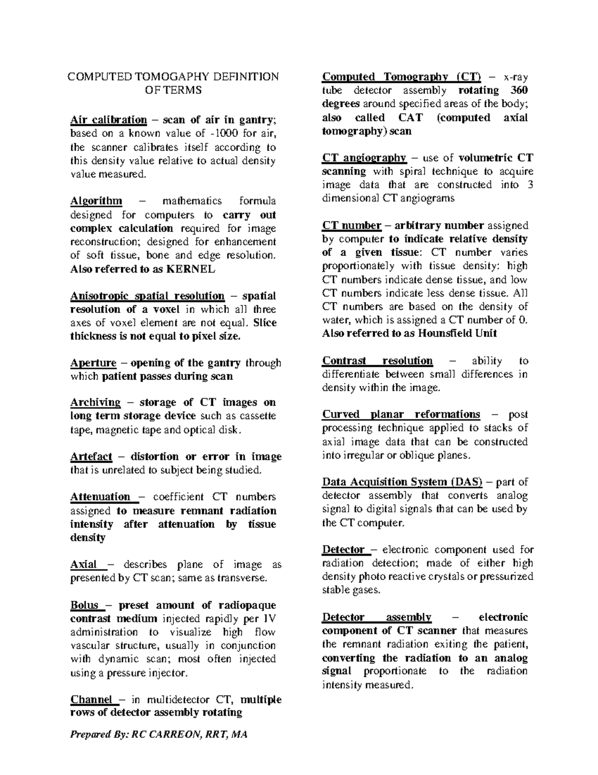 Cluster V - SIR MEYNARD NOTES - Prepared By: RC CARREON, RRT, MA ED ...