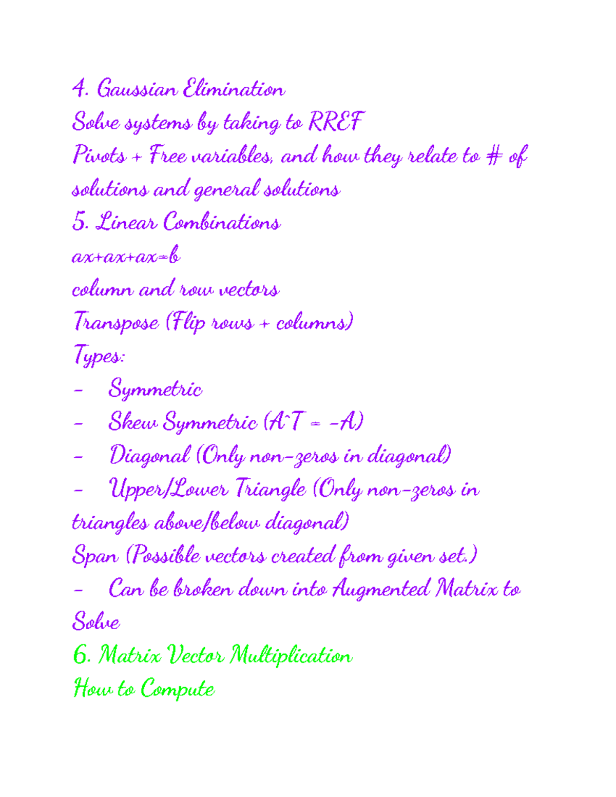 Lecture notes on matrix solving and reducing. - Gaussian Elimination ...