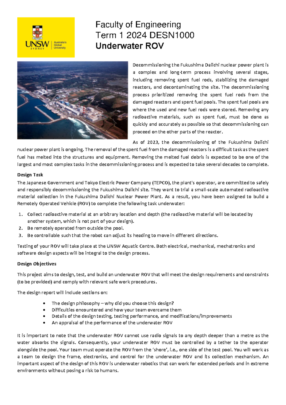 ROV - Short project summary - Decommissioning the Fukushima Daiichi ...