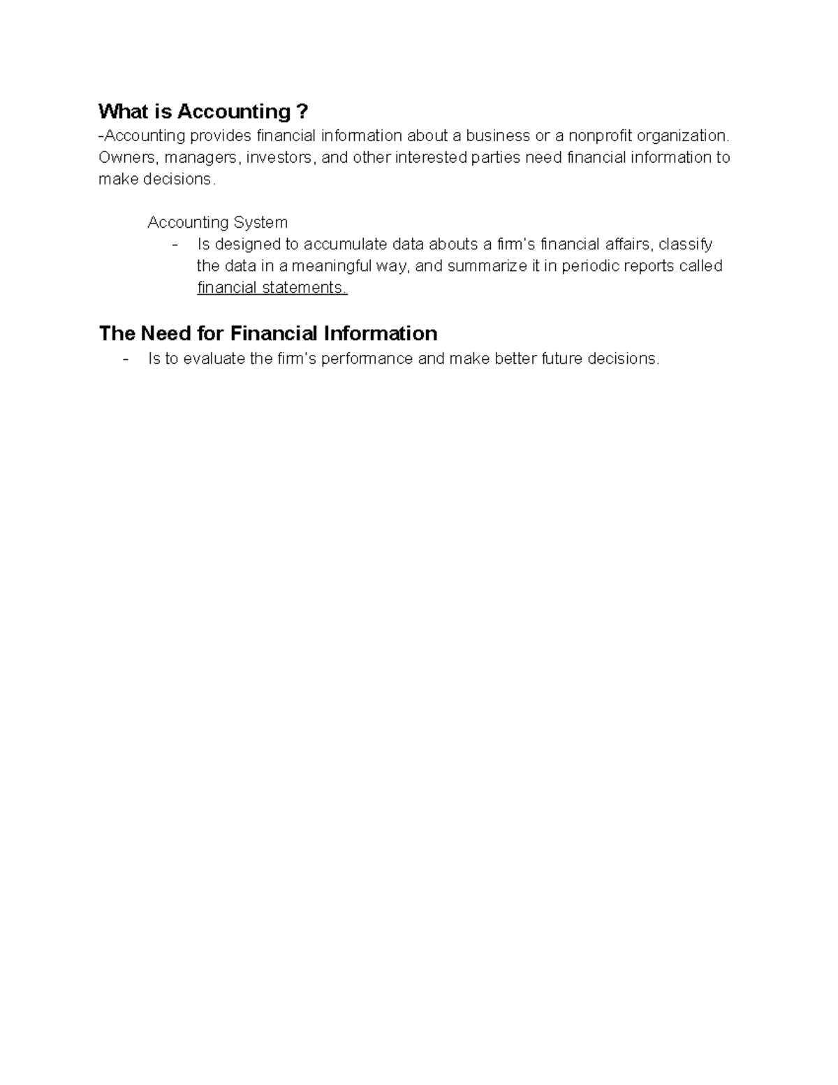 Basic Accounting - What is Accounting? -Accounting provides financial ...